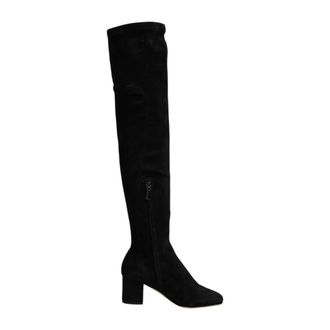Dolce & Gabbana Schwarze Wildleder Kniehohe Stiefel mit Rei&szlig;verschluss - - Shoes - Damen - Schwarzk - 36 EU