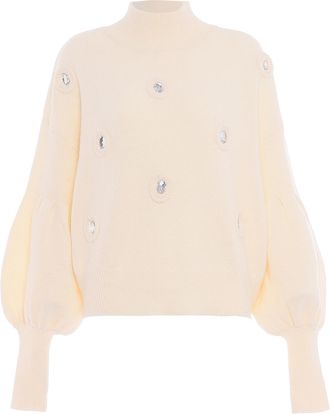 Faina Pullover Damen Wollwei&szlig;