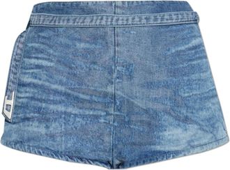Diesel Femme, Shorts, Bleu, Taille: W26 Shorts en denim satin&eacute;