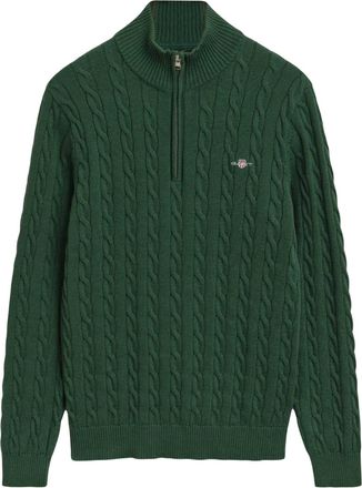 GANT Fleece f&uuml;r Herren, mit halbem Rei&szlig;verschluss, Baumwolle (Gr&uuml;n)