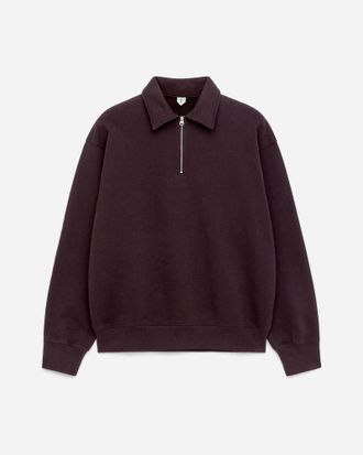 Arket Sweatshirt Aus Baumwolle Mit Kurzem Rei&szlig;verschluss -Rot