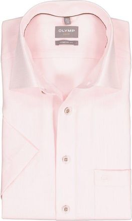 Olymp Herren Kurzarmhemd rosa Baumwolle