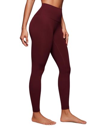 CRZ YOGA Butterluxe Damen High Waist Sport Leggings Blickdicht Yoga Leggins Sporthose Workout Gym Yogahose - 71cm Roter Merlot 44