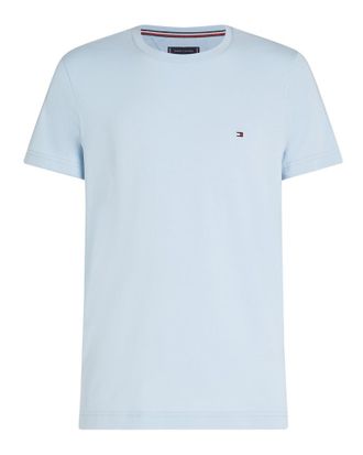 Tommy Hilfiger Stretch-T-Shirt mit kleiner Logo-Stickerei, Slim Fit in