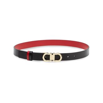 Ferragamo Zweifarbiger Wendeg&uuml;rtel aus Leder - - Accessories - Damen - Schwarzk - 80 CM