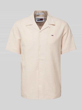 Tommy Jeans Regular Fit Freizeithemd aus Baumwoll-Leinen-Mix