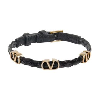 Valentino Garavani Femme, Accessoires, Noir, Taille: ONE Size VLogo Signature Leather Bracelet