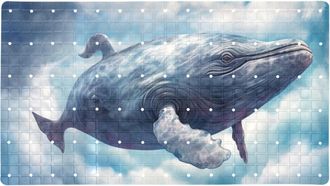 Generic Wal im Himmel mit Wolken Hintergrund Badematten f&uuml;r Badewanne, rutschfest, rechteckige Badewannenmatte, Duschmatte mit Saugn&auml;pfen, maschinenwaschbar, 