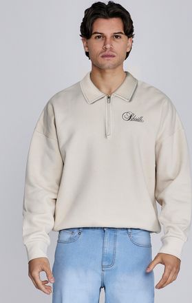 Siksilk Herren Ecru Essentials Polo Pullover XXL