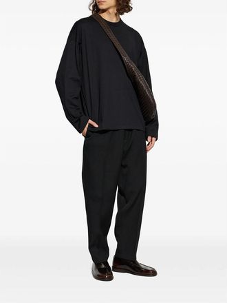 Jil Sander Cotton with Side Logo Print T-Shirt - Black