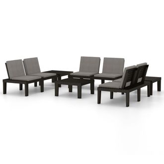 vidaXL Vidaxl - Set Divani Da Giardino Con Cuscini 6 Pz In Plastica Grigio