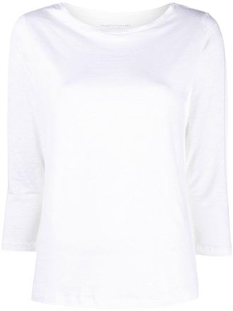 Majestic Filatures t-shirt &agrave; manches crop - Blanc