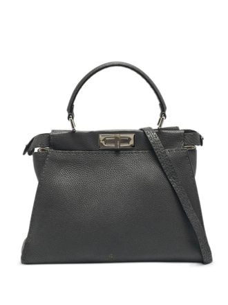 Fendi sac port&eacute; &eacute;paule Peekaboo en cuir - Gris