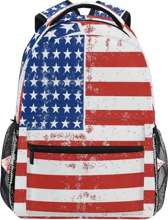 Mnsruu Star Stripe American Flag Rucksack Daypack College Schule Reise Schultertasche