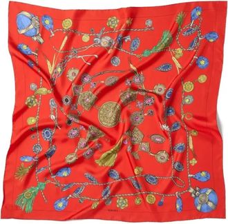 Versace Femme, Accessoires, Multicolore, Taille: ONE Size Foulard 90x90 Soie Serg&eacute; Imprim&eacute; Broken Jewels