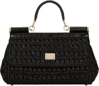 Dolce & Gabbana Femme, Sacs, Noir, Taille: ONE Size Sac &agrave; main Sicily allong&eacute;