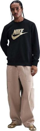 Nike Sportswear Club Sweatshirt f&uuml;r Herren, Jersey, Regul&auml;r, Lang&auml;rmlig (Schwarz/Gold)