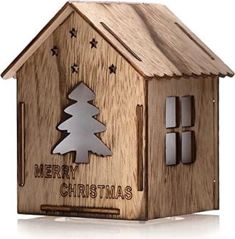 Decoking LED Deko DecoKing Weihnachten Leuchthaus Tannenbaum Holz Beleuchtung Furo Hut