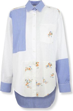 Msgm Msgm, Femme, Blouses et Chemises, Multicolore, Taille: 38 FR Patchwork Shirt