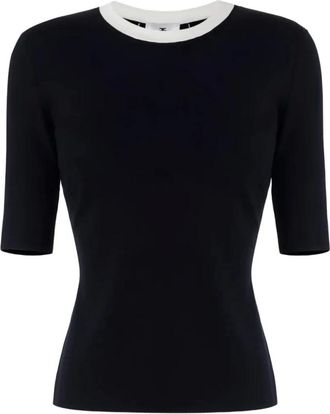 Elisabetta Franchi Femme, Pulls, Noir, Taille: 38 FR Maglia Tricot 685