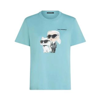 Karl Lagerfeld Femme, Tops, Bleu, Taille: 38 FR T-Chemises