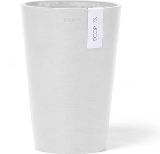 Ecopots Blumentopf Pisa Weiß - Durchmesser Ø 17 cm rund - für Schnittblumen, Gestecke - Pflanzentopf aus Recycling Kunststoff - Übertopf modern für Indoor und