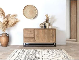 BOBOCHIC Buffet 2 portes 3 tiroirs 150 cm BERGERAC bois massif de manguier