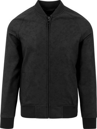 Urban Classics Herren Jacke Imitation Leather Raglan Blouson TB1622, Gr. Small, Schwarz (Black 7)