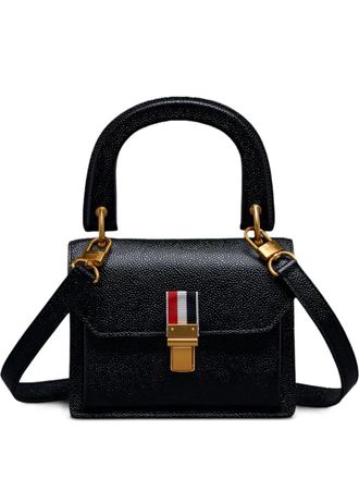 Thom Browne sac cabas en cuir grainé - Noir