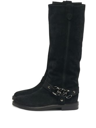 Casadei chain-detail knee-length boots - Schwarz