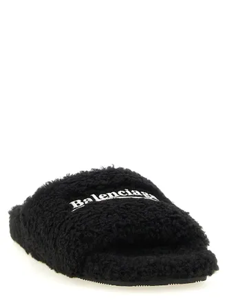 Balenciaga Womens Black Polyester Slides Shoe