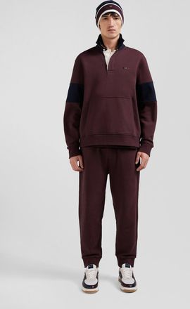 Eden Park Sweatshirt Col Maillot En Coton Bordeaux Coupe Relaxed