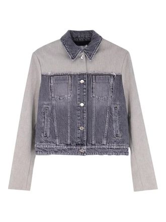 Stella McCartney frayed panelled jacket - Grau