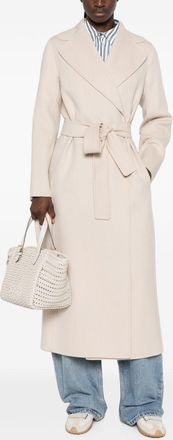 Max Mara Womens Coat Poldo Ivory Virgin Wool
