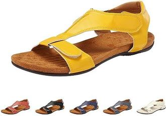 Generic Sandales plates pour femme - &Eacute;l&eacute;gantes et confortables - Sandales d&eacute;t&eacute; - Sandales ouvertes &agrave; lani&egrave;res - Antid&eacute;rapantes - Sandales de trekking - Chauss