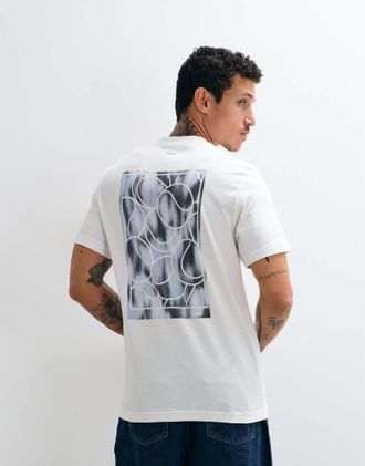 Lacoste t-shirt &agrave; manches courtes &agrave; motif balle de tennis au dos, cr&egrave;me-Blanc