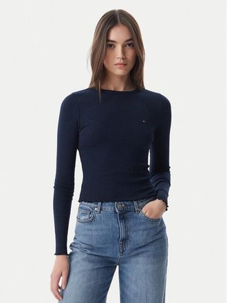 Tommy Jeans Bluse DW0DW22783 Dunkelblau Slim Fit