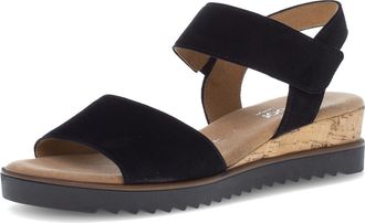 Gabor Damen Keilsandalen, Frauen Keilsandaletten,Moderate Mehrweite (G),offene Schuhe,Strandschuhe,Keilabsatz,schwarz(Kork/schw),38.5 EU / 5.5 UK