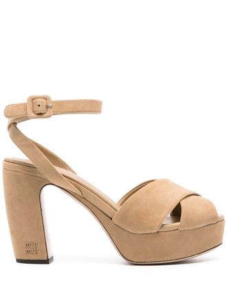 Miu Miu Sandalen mit Plateau - Nude