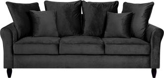 Beliani Dreisitzer Sofa Polstersofa Samtstoff schwarz Modern 3er Couch Bornholm