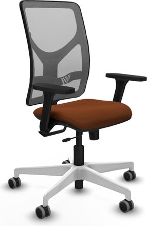 Piqueras y Crespo Rollstuhl f&uuml;r den Schreibtisch mit 3D-Armen, h&ouml;henverstellbare Lendenwirbelst&uuml;tze, ausgestattet mit Syncro/Traslack und Schneideschaum, Grau/Braun