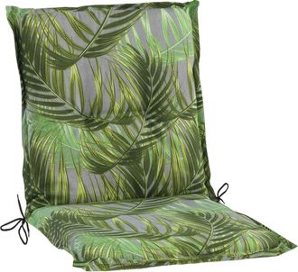 JACK Gartenstuhlauflagen Niederlehner - 100 x 50 cm - Grün - Baumwolle - Polyester - Palmenmotiv - Sesselauflage Sitzpolster Stuhlauflage