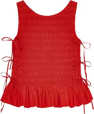 Ganni Chambray Seersucker Top