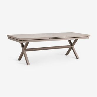 Sklum Rechteckiger ausziehbarer Esstisch aus Aluminium Karena Moka Braun 240 - 300 x 100 cm