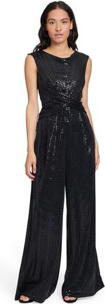 Vera Mont Damen Jumpsuit im Glitzer-Look 44, Schwarz/Schwarz