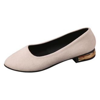 Generic Mocassins pour femme avec talon bloc en daim - &Eacute;l&eacute;gantes - Chaussures de f&ecirc;te - Ballerines de bureau classiques - Chaussures plates l&eacute;g&egrave;res et confort