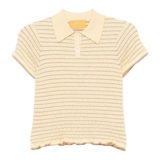 Guest In Residence Smocked Shrunken Polo - - Knitwear - Damen - Gelb - XS