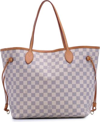 Louis Vuitton Shopper - Damier Azur Neverfull MM - Gr. unisize - in Weiß - für Damen