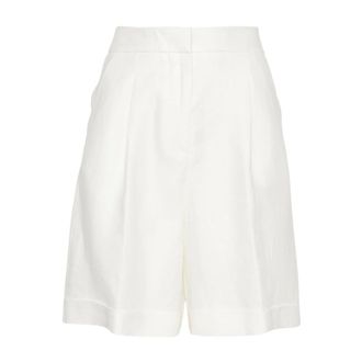 PESERICO Femme, Shorts, Blanc, Taille: 34 FR Pantaloncini Sartoriali in Lino
