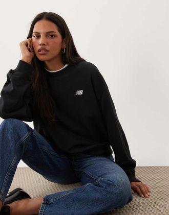 New Balance sweat-shirt sport essentiel en molleton fran&ccedil;ais noir